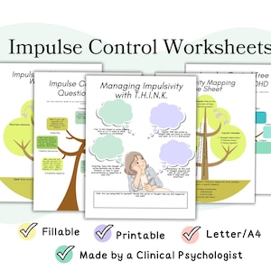 Impulse Control Worksheets, ADHD Therapy Worksheets, Impulse Buying ...