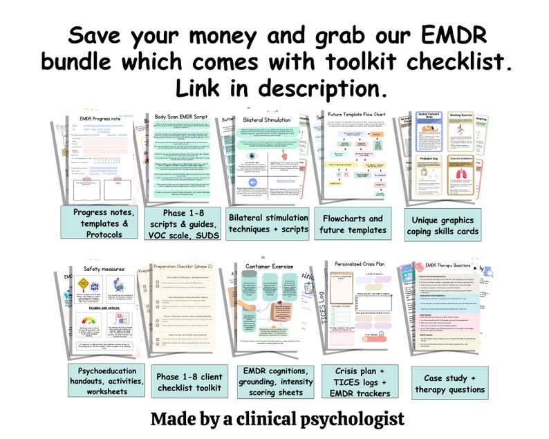 EMDR Client Checklist Toolkit, EMDR Worksheets, EMDR Scripts, Emdr ...