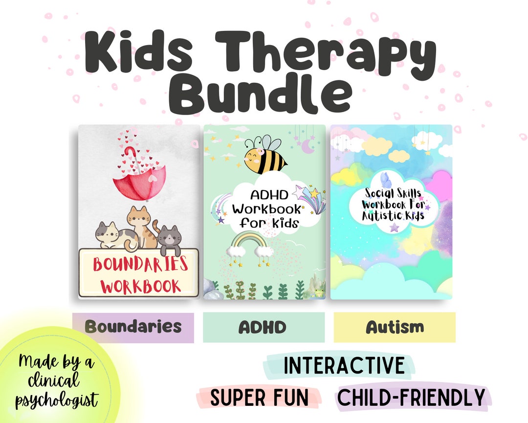Kids Therapy Workbooks Bundle: ADHD, Autism, Boundaries (printable) - Etsy