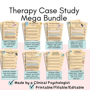 Therapy Case Study Workbook: CBT, DBT, EMDR, Somatic, + More (printable/fillable) - Etsy