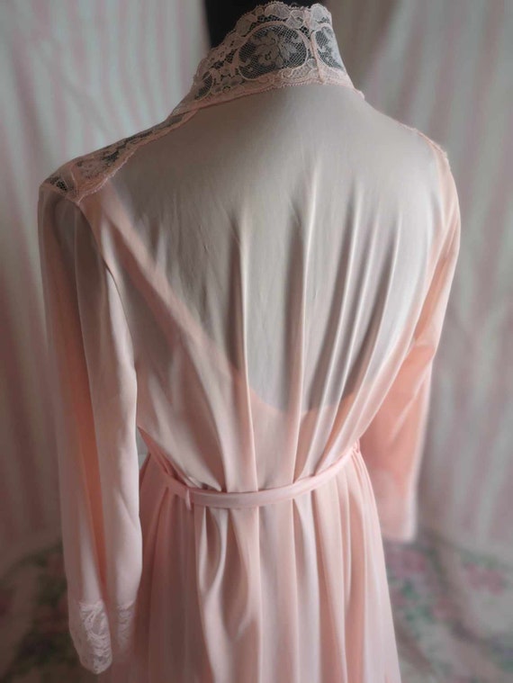 Vintage Olga Nightgown And Robe Set Bodysilk Satin La… Gem
