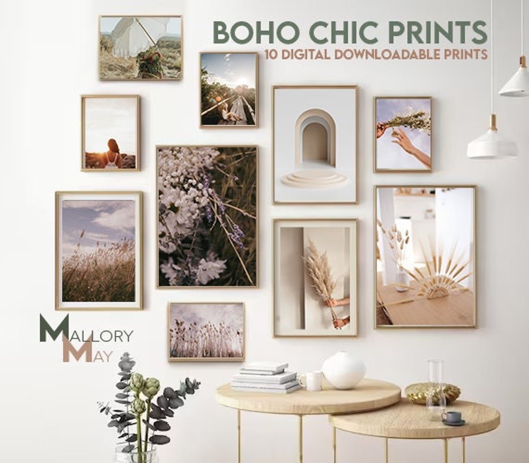 Boho Chic Digital Prints collage Wall - Etsy