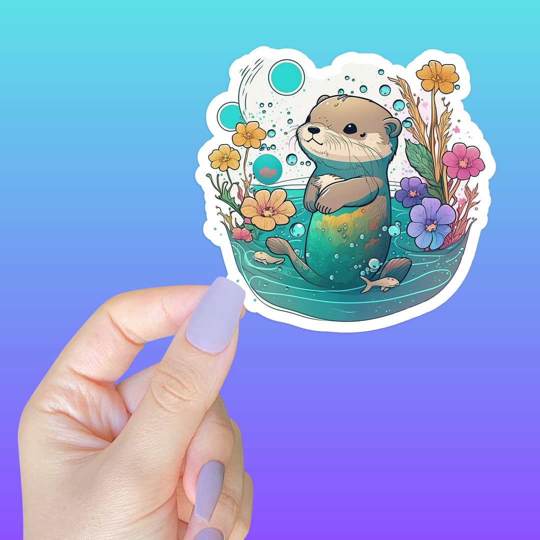 Baby Otter STICKER -die Cut Sticker, Cute Baby Otter, I Love Otters ...