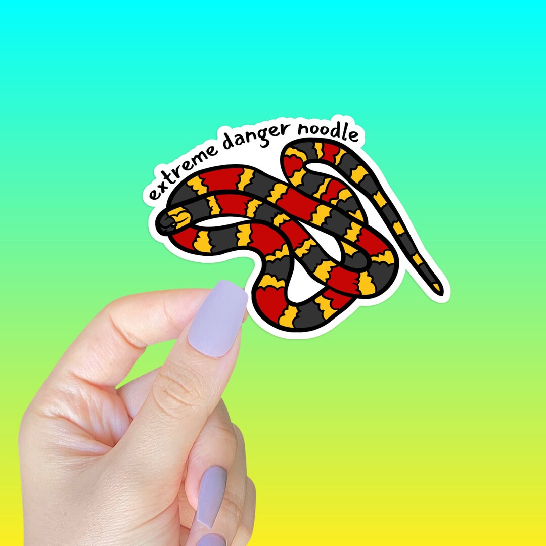 Extreme Danger Noodle STICKER - Waterproof Vinyl Die Cut Decal, Coral ...