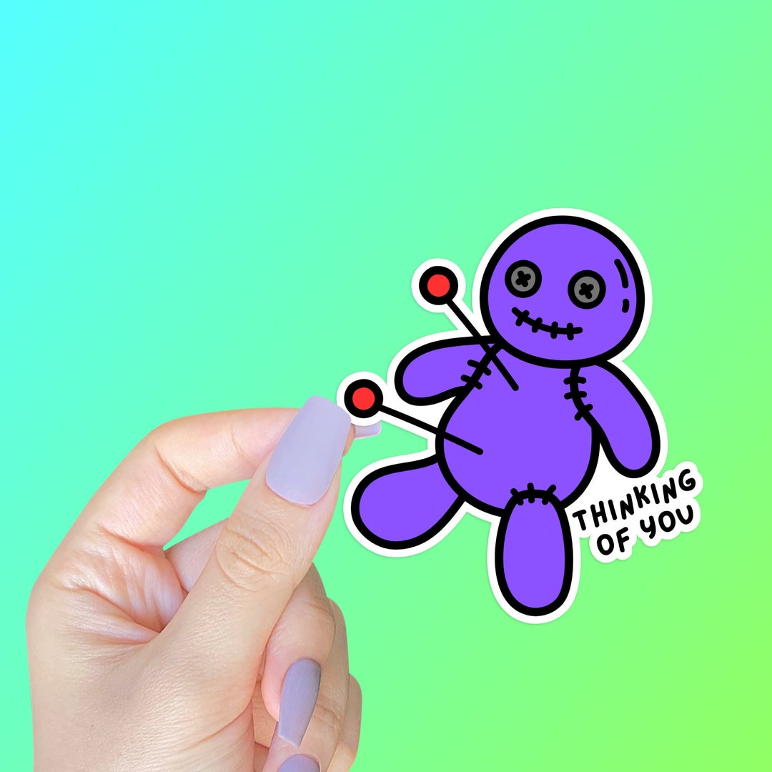 Thinking of You Voodoo Doll Sticker – Funny, Waterproof Die Cut - Etsy