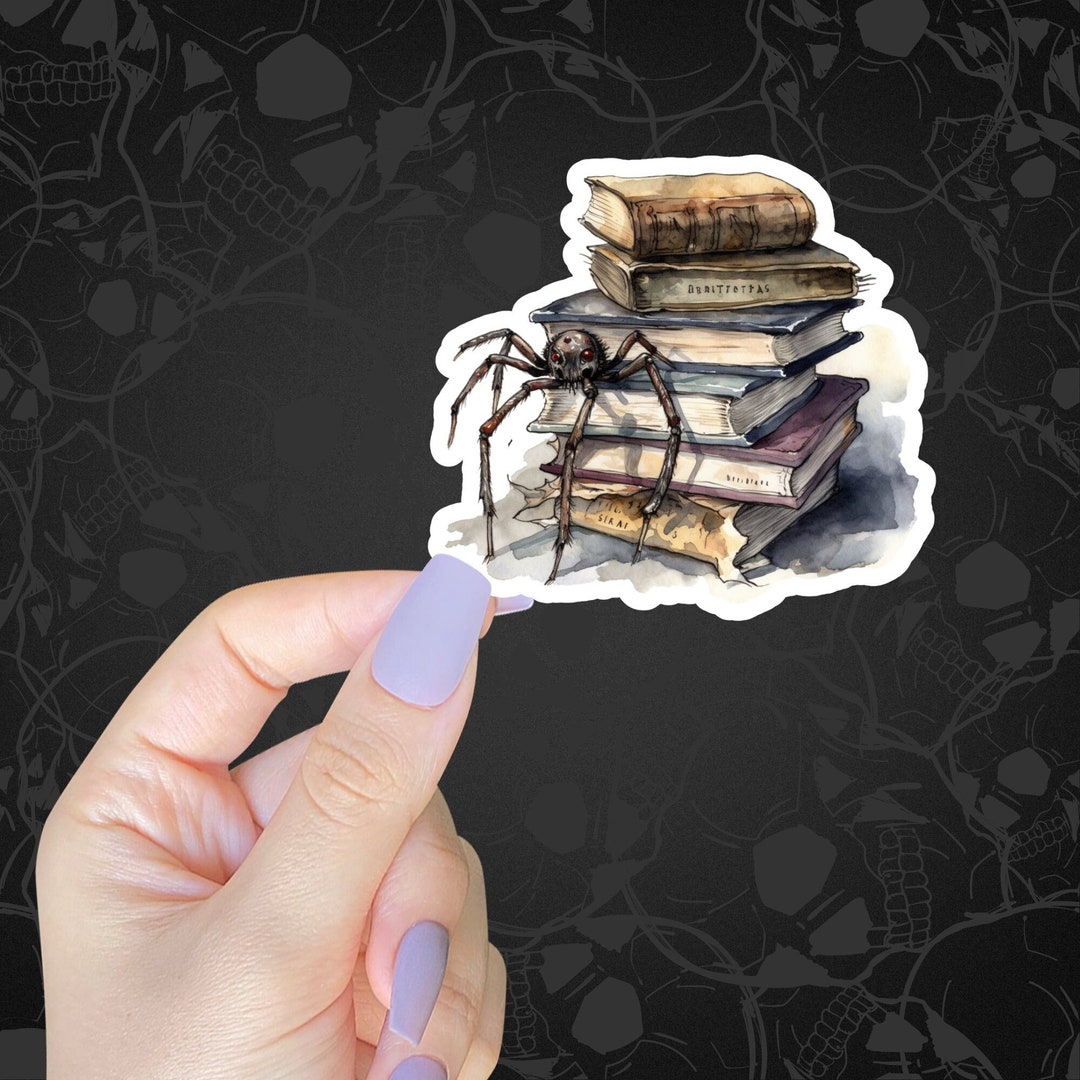 Spider and Books STICKER - Waterproof Die Cut Sticker, Spider Fan Club ...