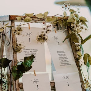 DIY Table Number Assignment Template | Wedding Table Number List ...