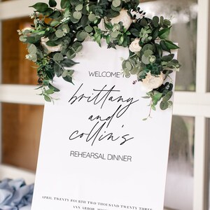 Rehearsal Dinner Welcome Sign | DIY Editable Customizable Wedding Sign ...