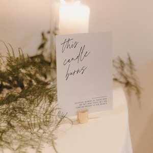 Memorial Sign | This Candle Burns Sign | Loved Ones Sign | Minimalist ...