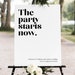 DIY Wedding Welcome Sign | the Party Starts Now | Editable Downloadable ...