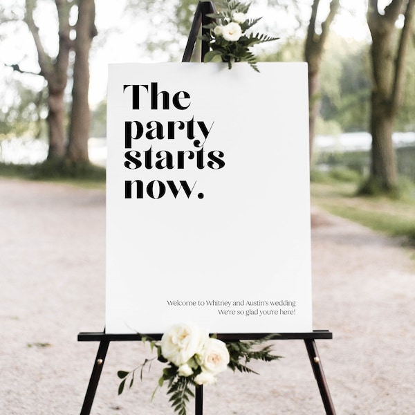 The Party Starts Now Wedding Sign - Etsy