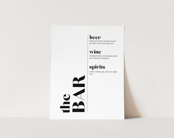 DIY Wedding Bar Sign Editable Modern Drink Sign Wine, Beer, Spirits Let ...