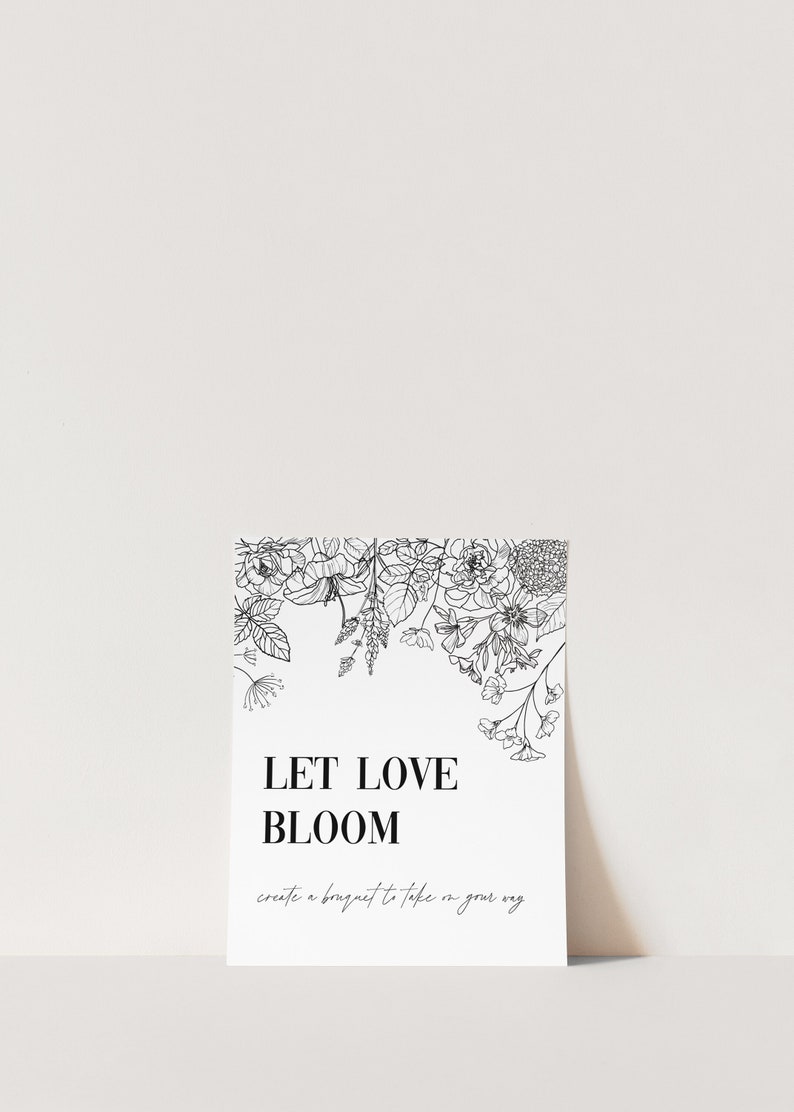 Let Love Bloom | Flower Bar Sign | Editable Bridal Shower Flower Bar ...