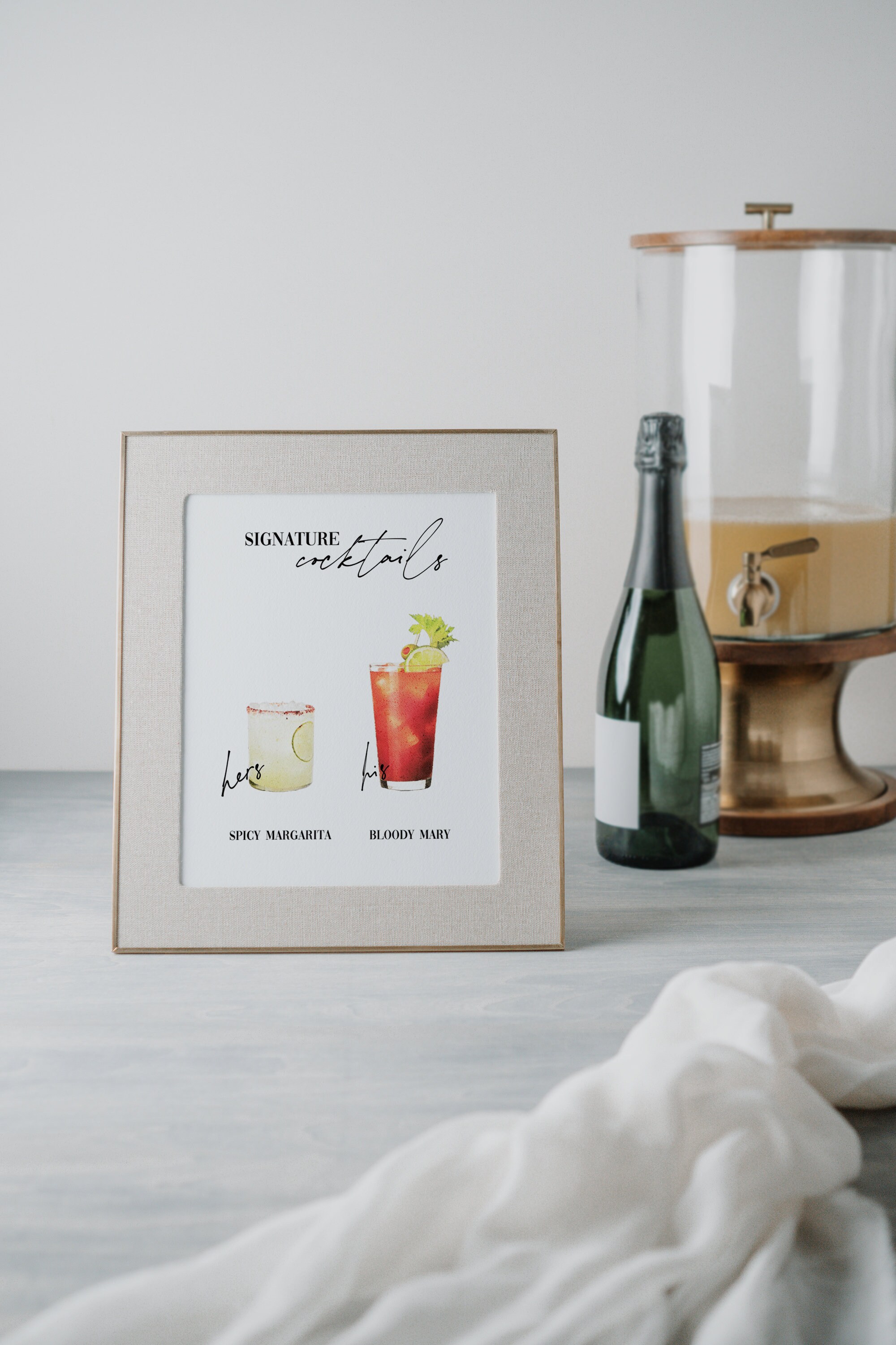 Signature Cocktail Menu Template | Wedding Drink Sign | Reception Bar ...