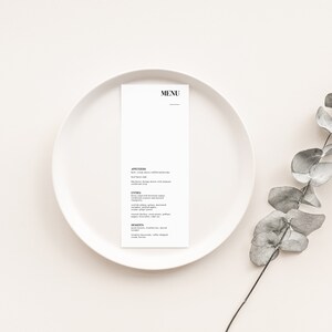 Modern Wedding Menu Template | Customizable Menu Card | Modern ...