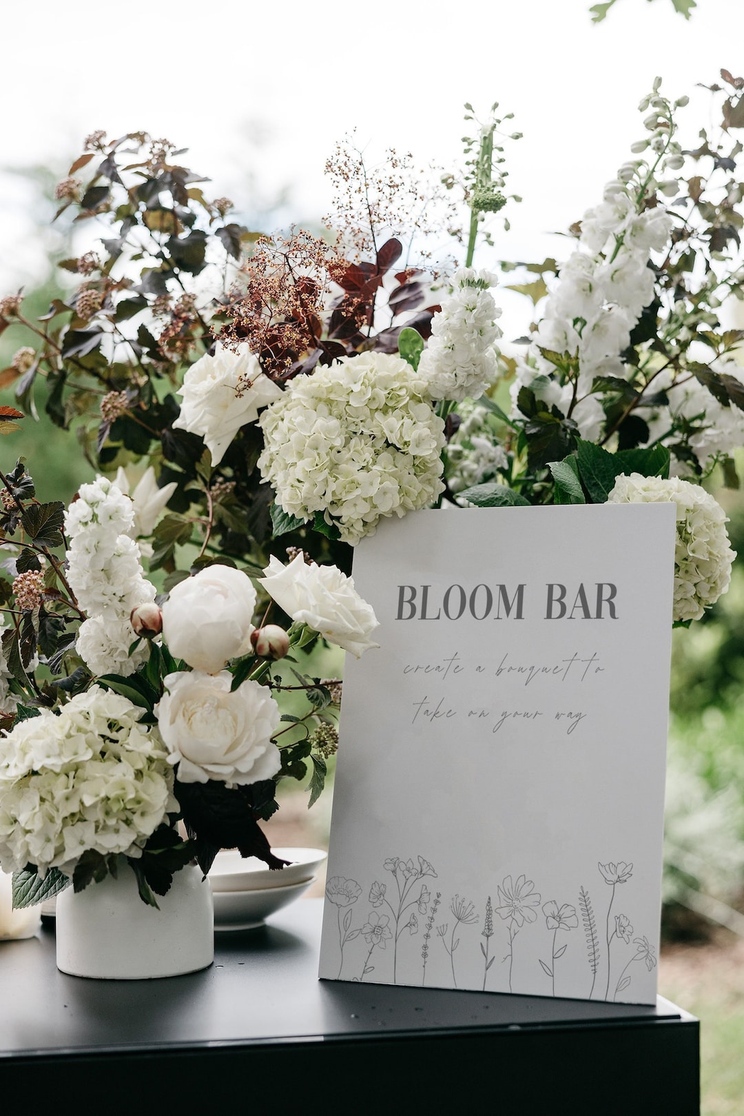 Flower Bar Sign Let Love Bloom Bridal Shower Flower Bar - Etsy