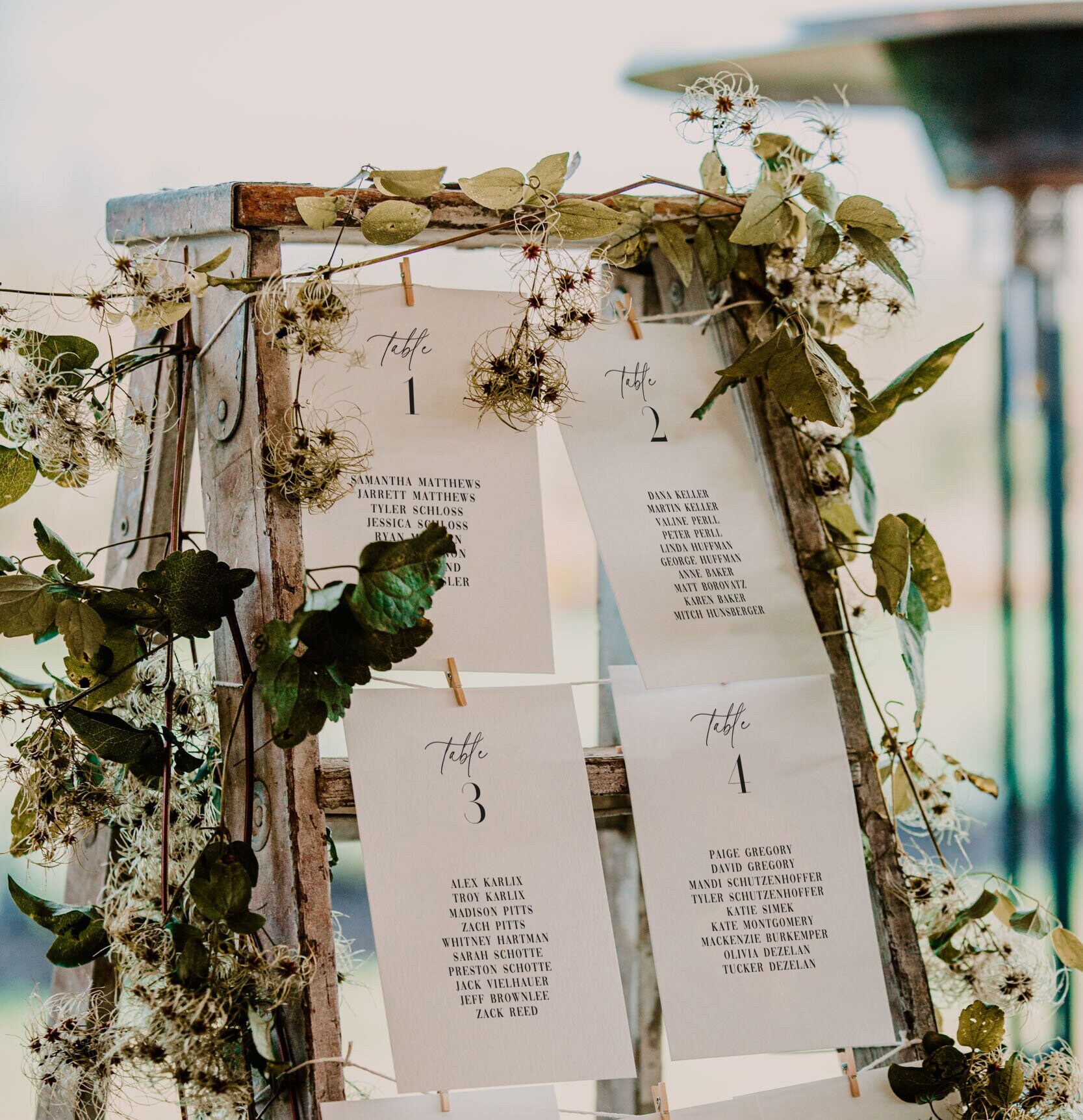 DIY Table Number Assignment Template | Wedding Table Number List ...