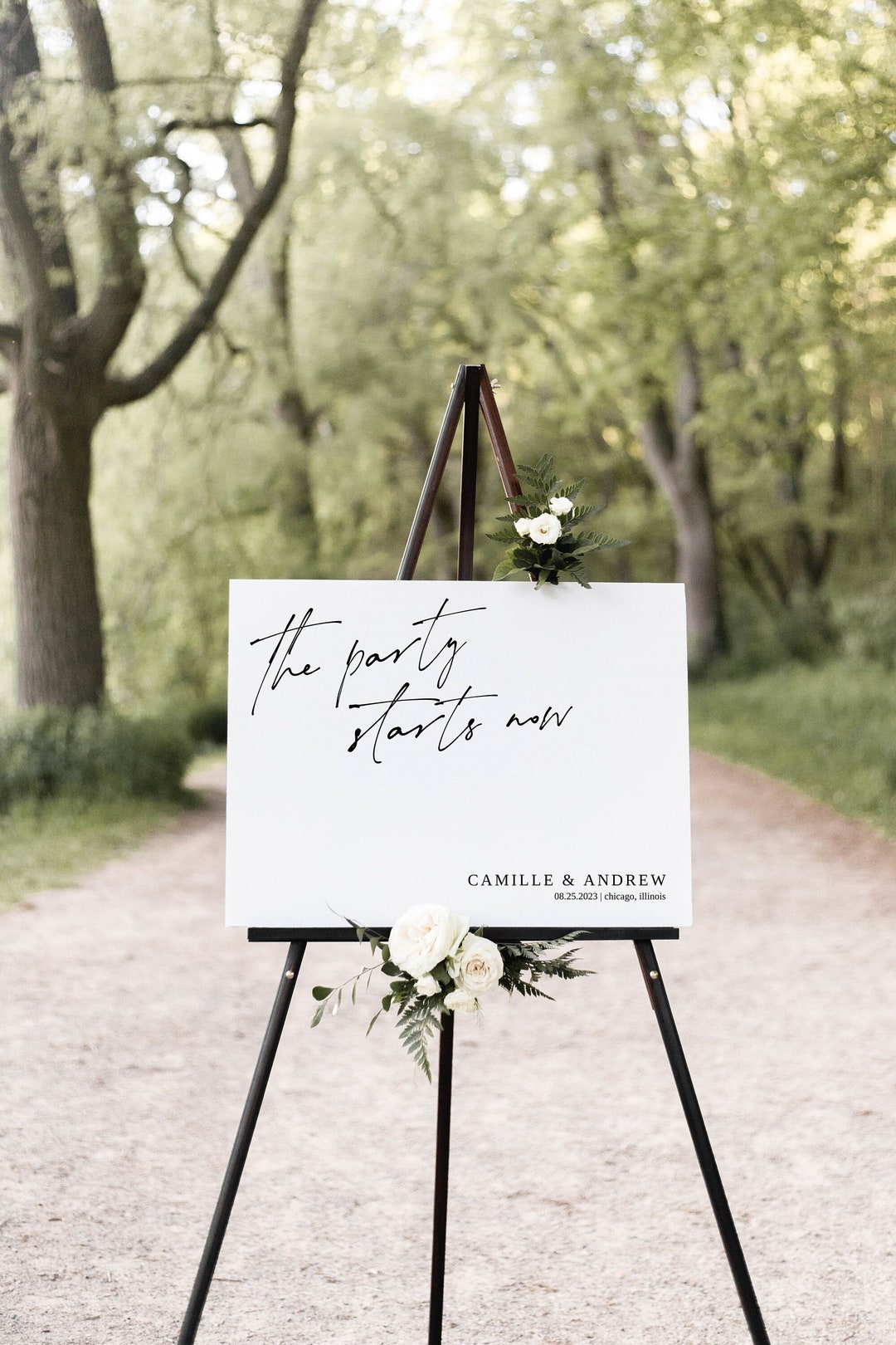 DIY Cursive Wedding Welcome Sign | the Party Starts Now | Editable ...