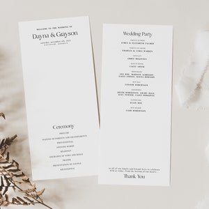 Modern Wedding Ceremony Program Template | DIY Wedding Program | Fully ...