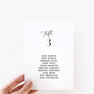 DIY Table Number Assignment Template | Wedding Table Number List ...