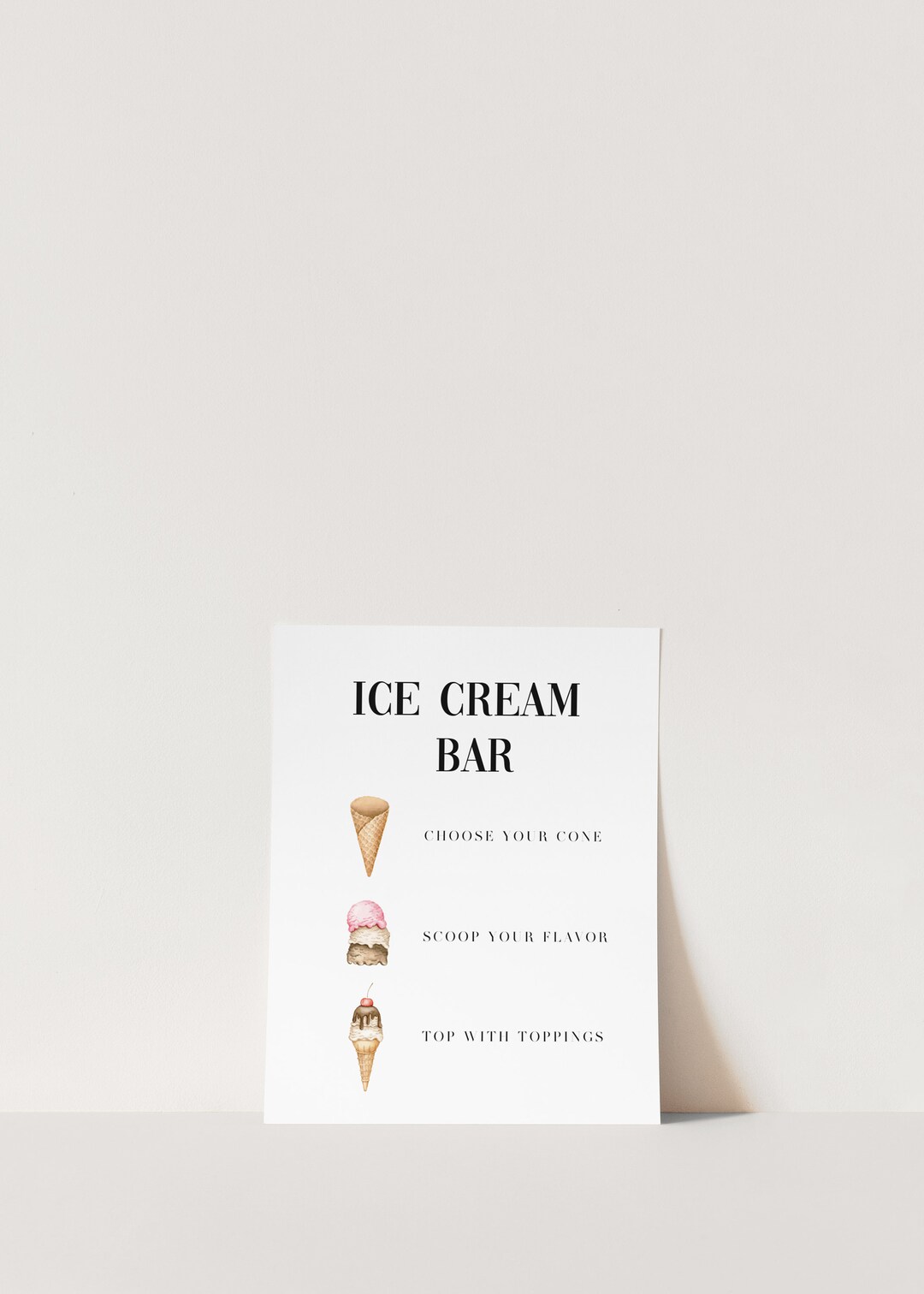 Editable Ice Cream Bar Sign | Wedding Shower Printable (instant ...
