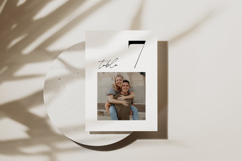 DIY Modern Wedding Table Numbers | Photo Table Number | Printable ...