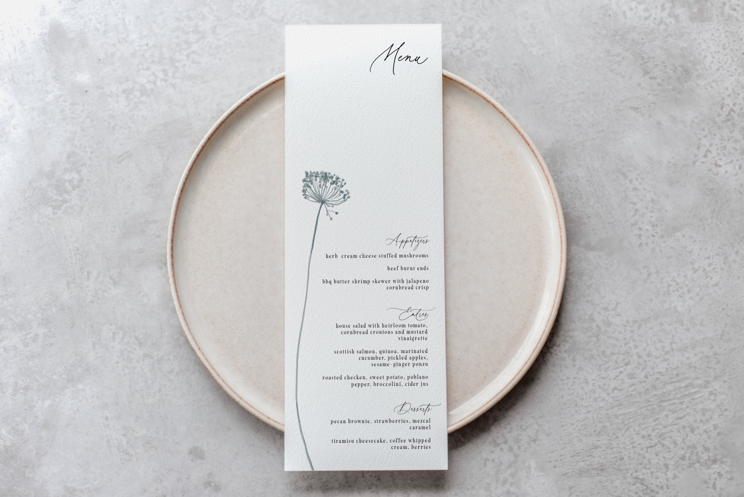 DIY Wedding Menu | Floral Romantic Menu Template | Customizable Menu ...