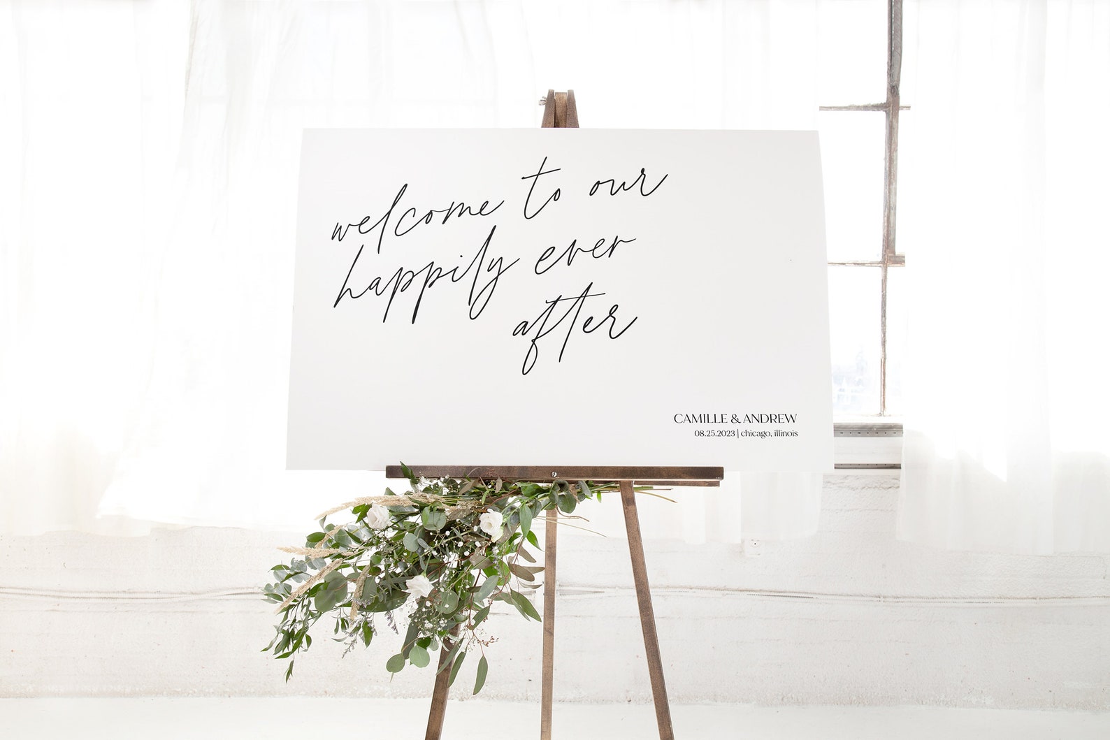 Welcome to Our Happily Ever After DIY Cursive Wedding - Etsy