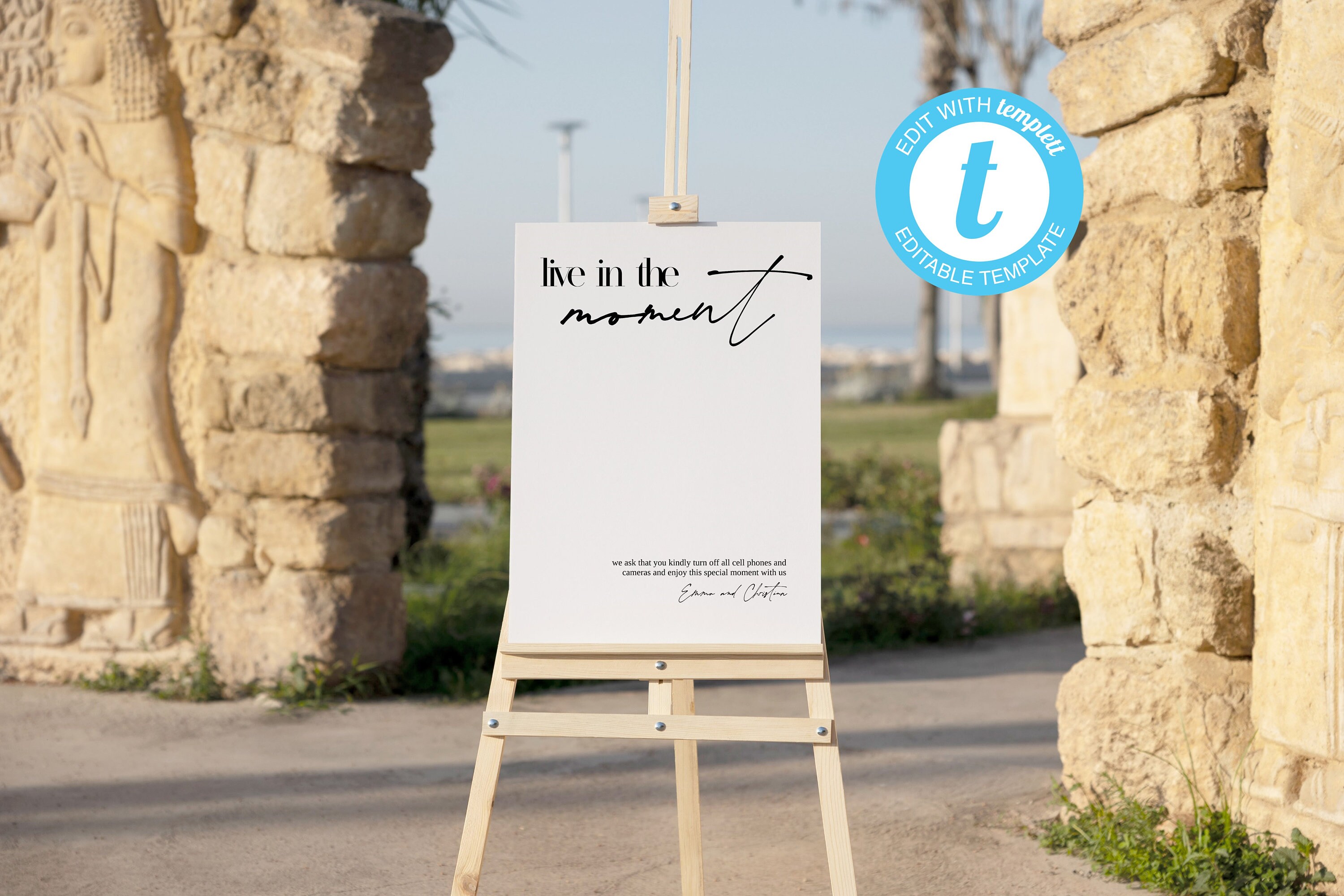 Live in the Moment Sign | Wedding Welcome Sign | Wedding Sign | Phones ...