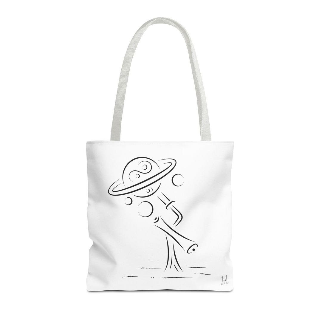 Cosmic Line Art Tote Bag: White Space Design - Etsy