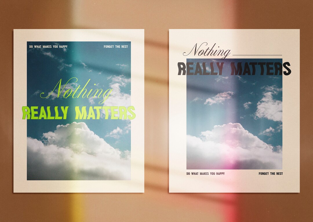 Retro Clouds Poster Download, Nothing Really Matters Poster Set ...