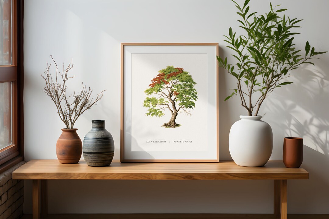 Japanese Maple Wall Art | Retro Botanical Print | Acer Palmatum Decor ...