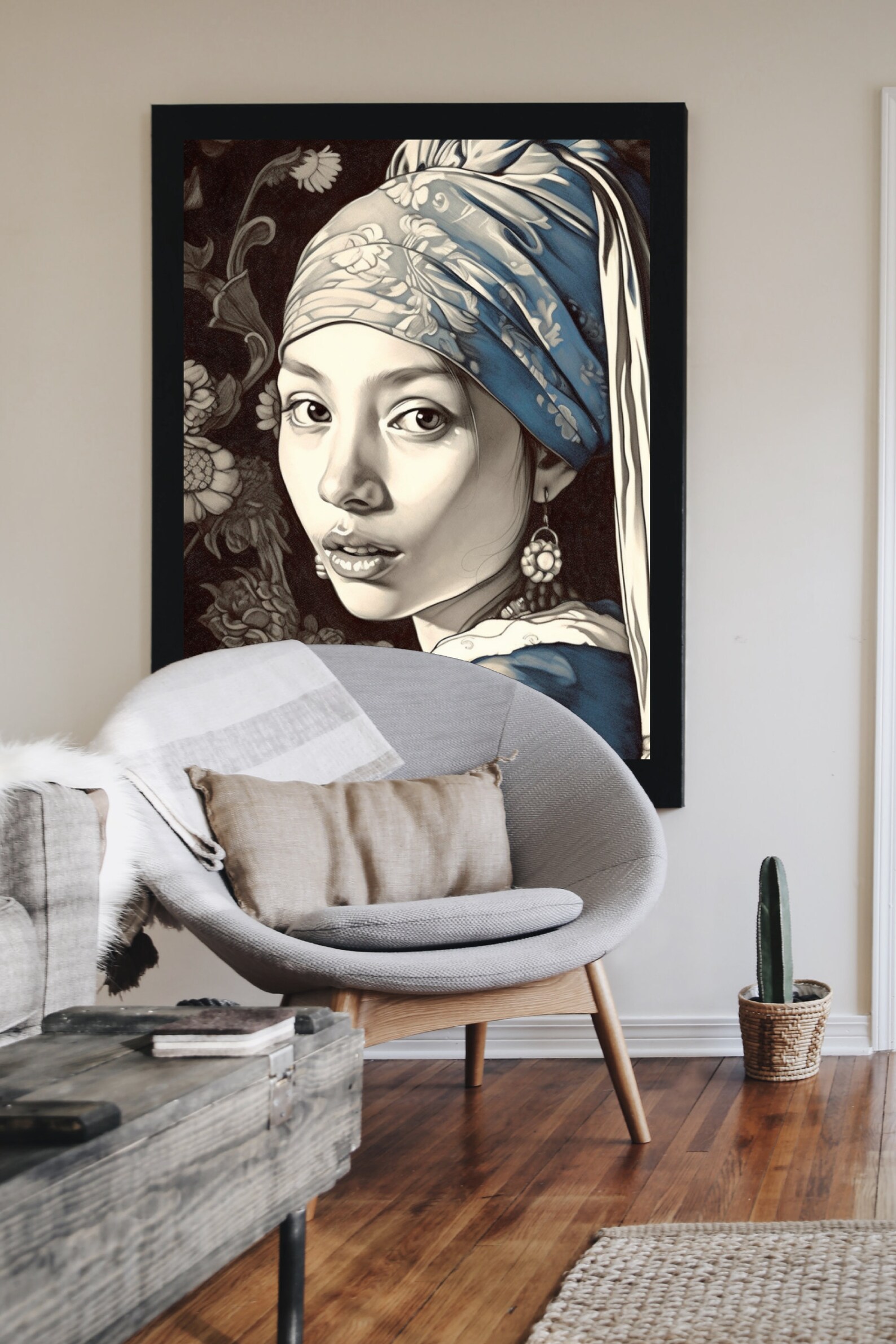 Girl With a Pearl Earring Poster 24x36' Jan Vermeer Retro Poster Art ...
