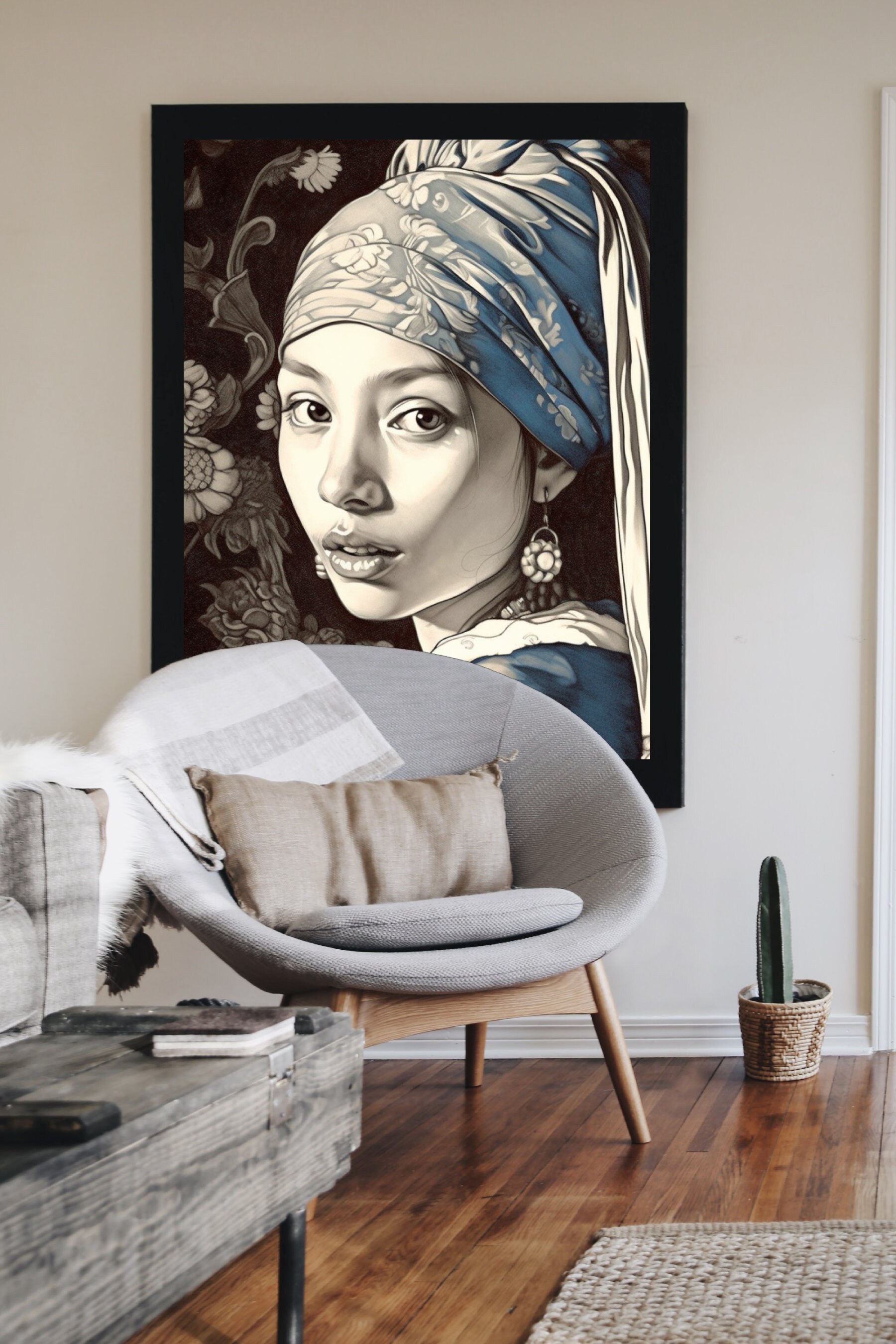Girl With a Pearl Earring Poster 24x36' Jan Vermeer Retro Poster Art ...