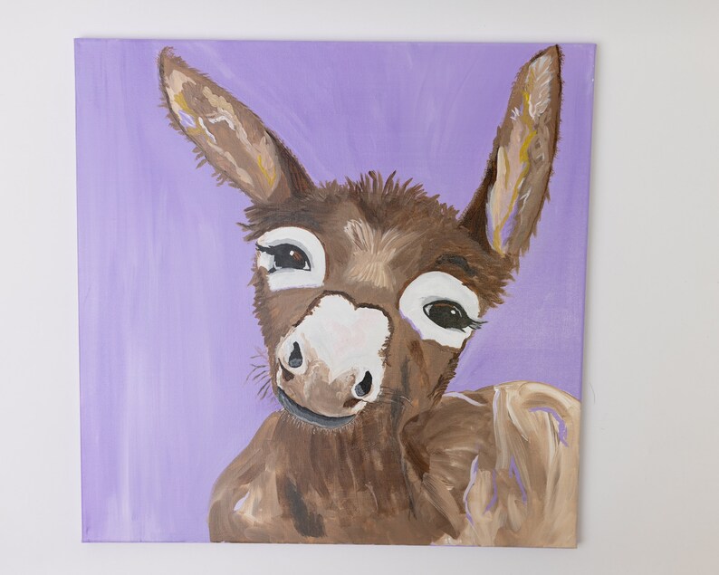 Donkey Artwork - Acrylic Painting on Canvas - Etsy
