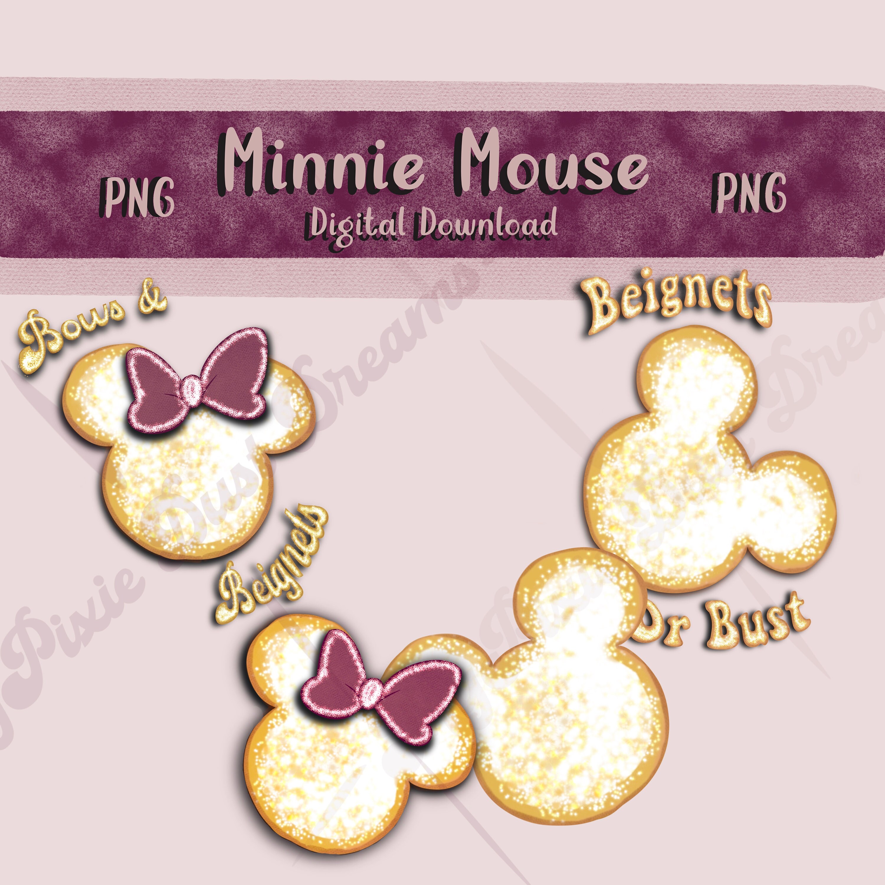 Mickey and Minnie Beignet Digital Image for Sublimation and Printing - Etsy