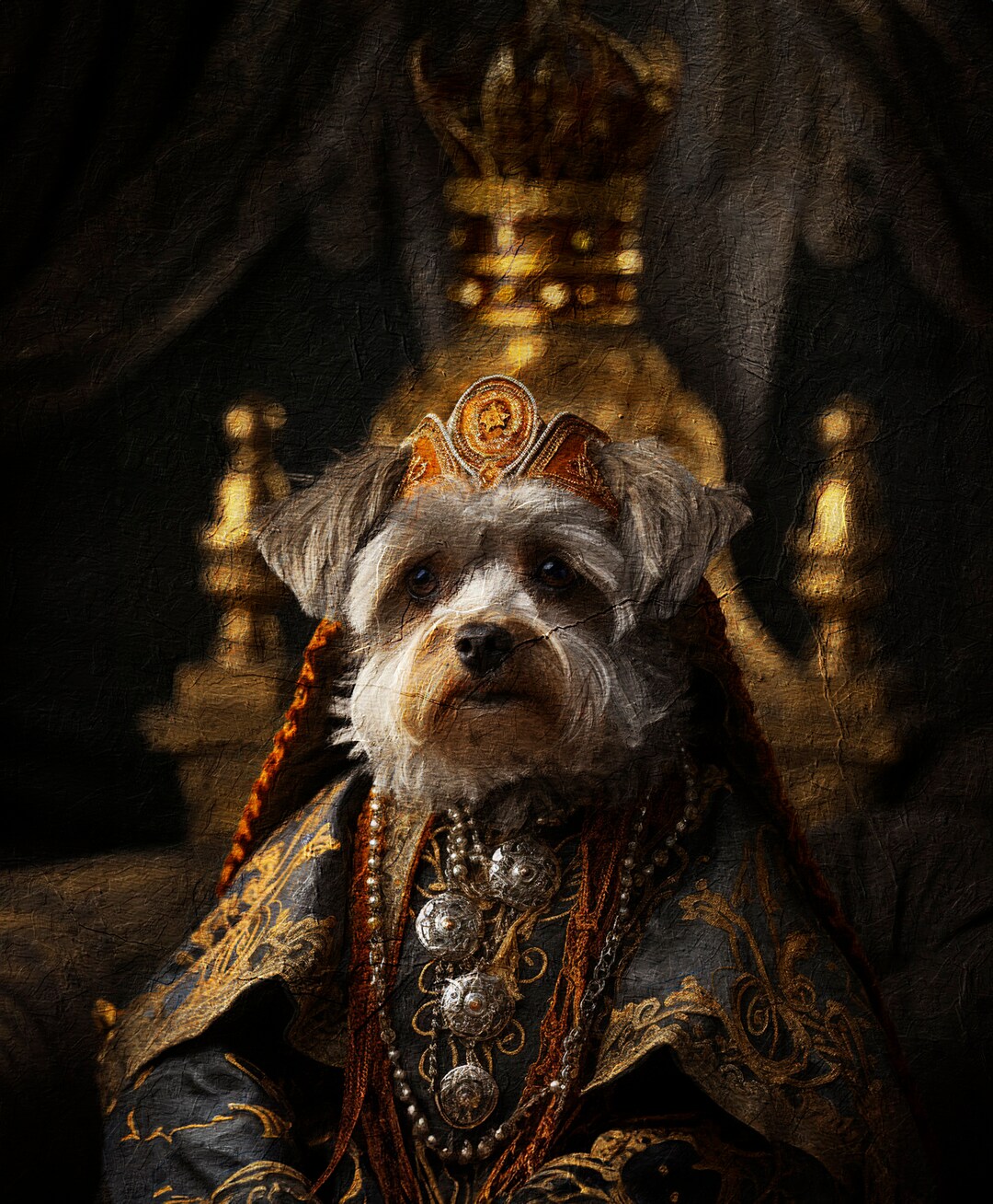 Regal Pet Portrait: Custom Royal Pet Art, Mid-century Style - Etsy