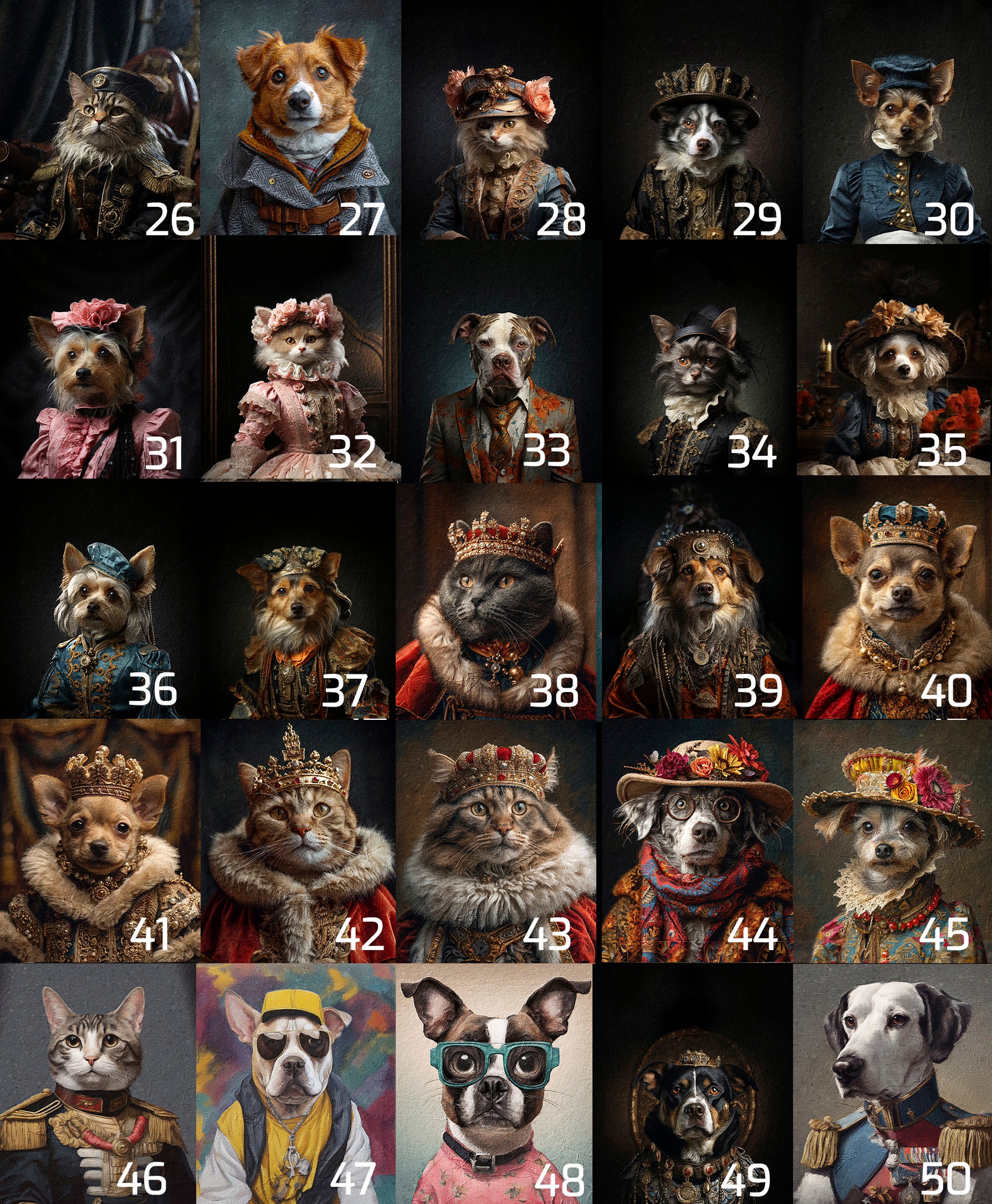 Portrait d'animal de compagnie royal, portrait d'animal de compagnie de ...