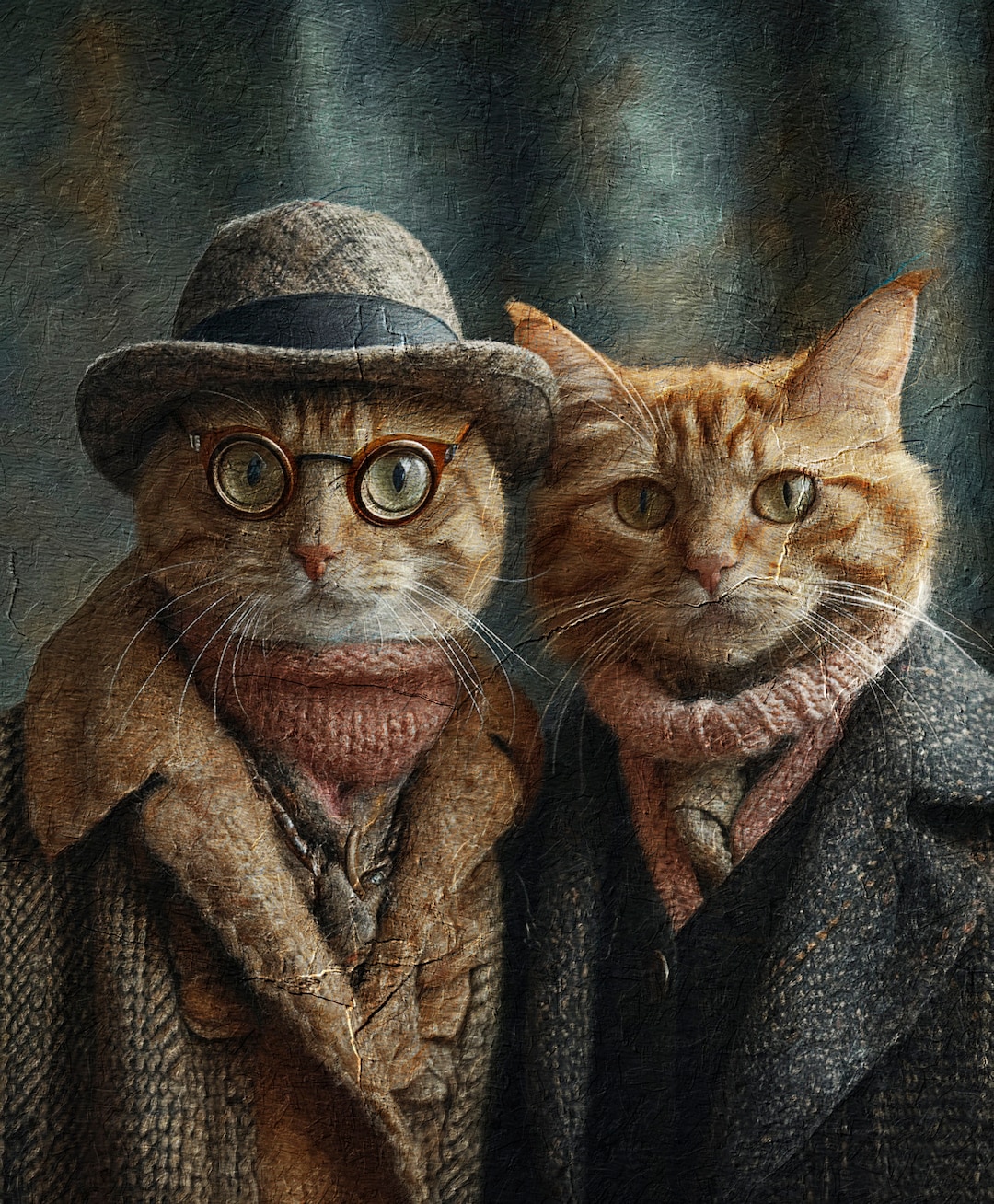 Custom 2 Pet Portrait |multiple Pet Portrait | Pet Portrait From Photo ...