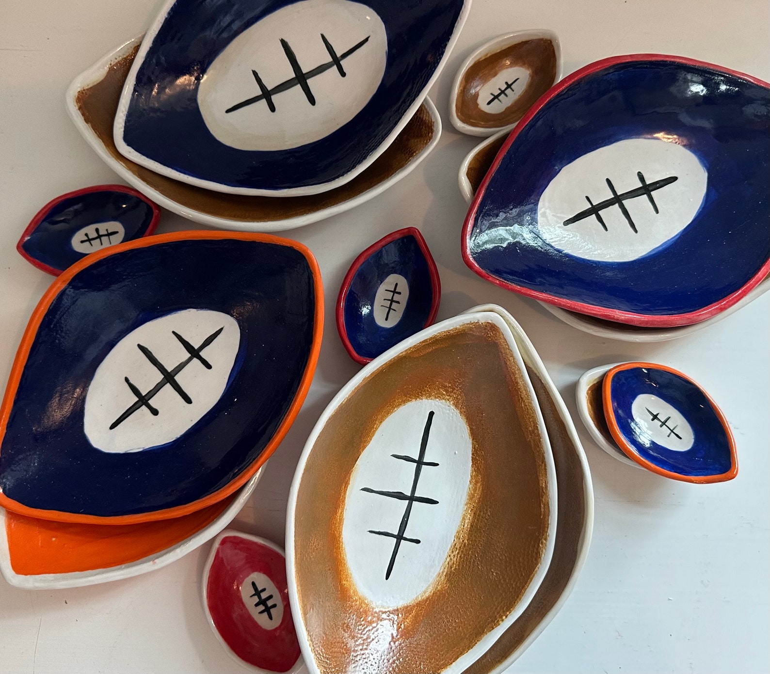 Ceramic Football Shaped Bowls - Etsy