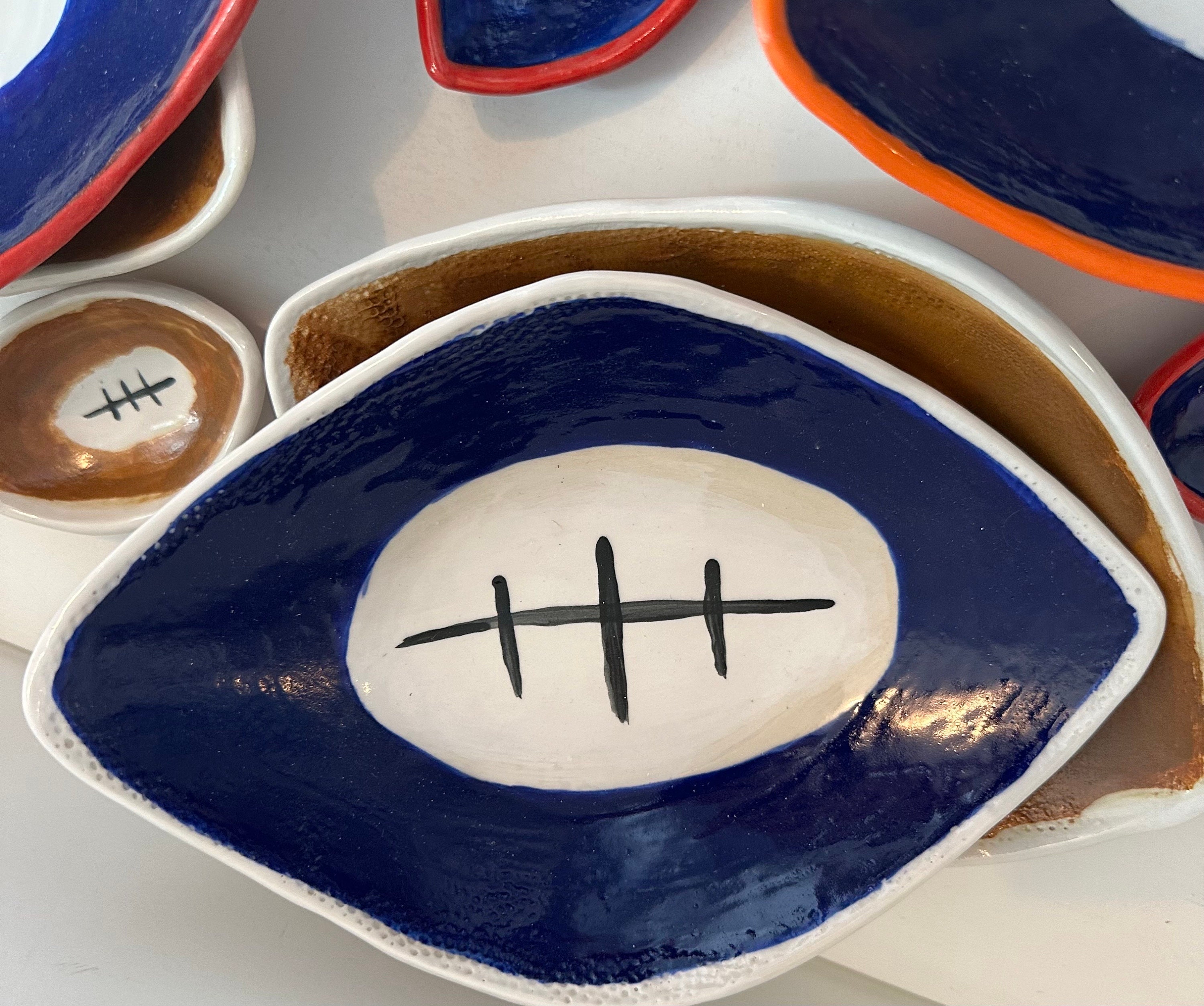 Ceramic Football Shaped Bowls - Etsy