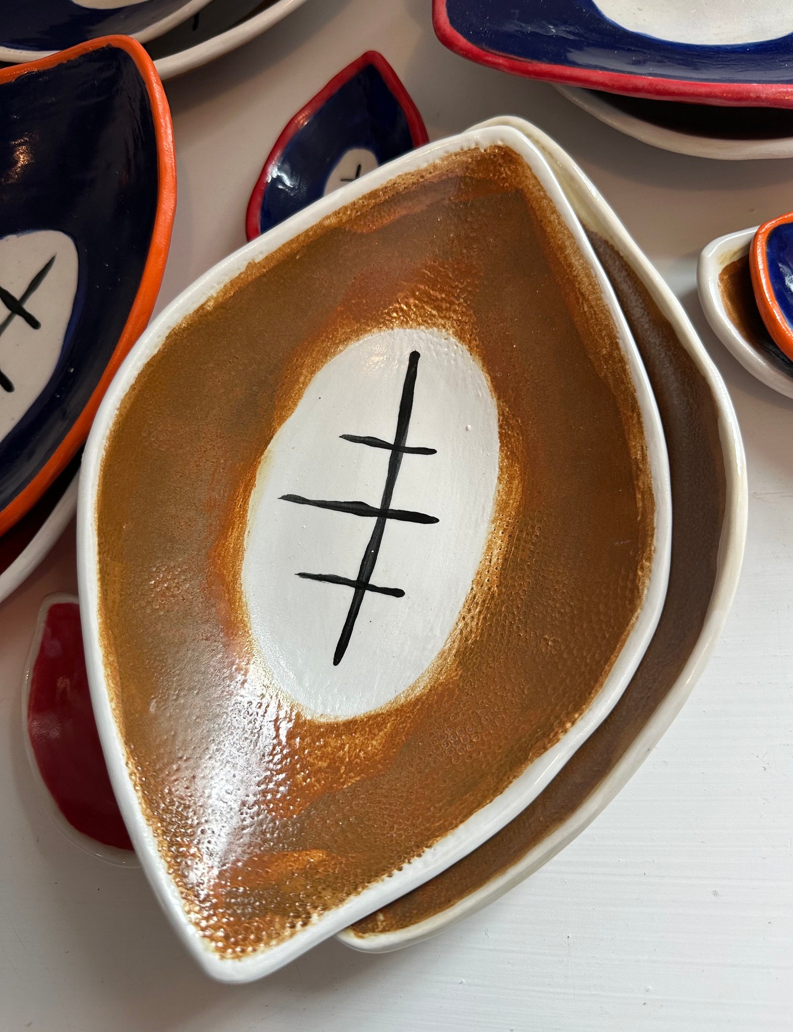 Ceramic Football Shaped Bowls - Etsy