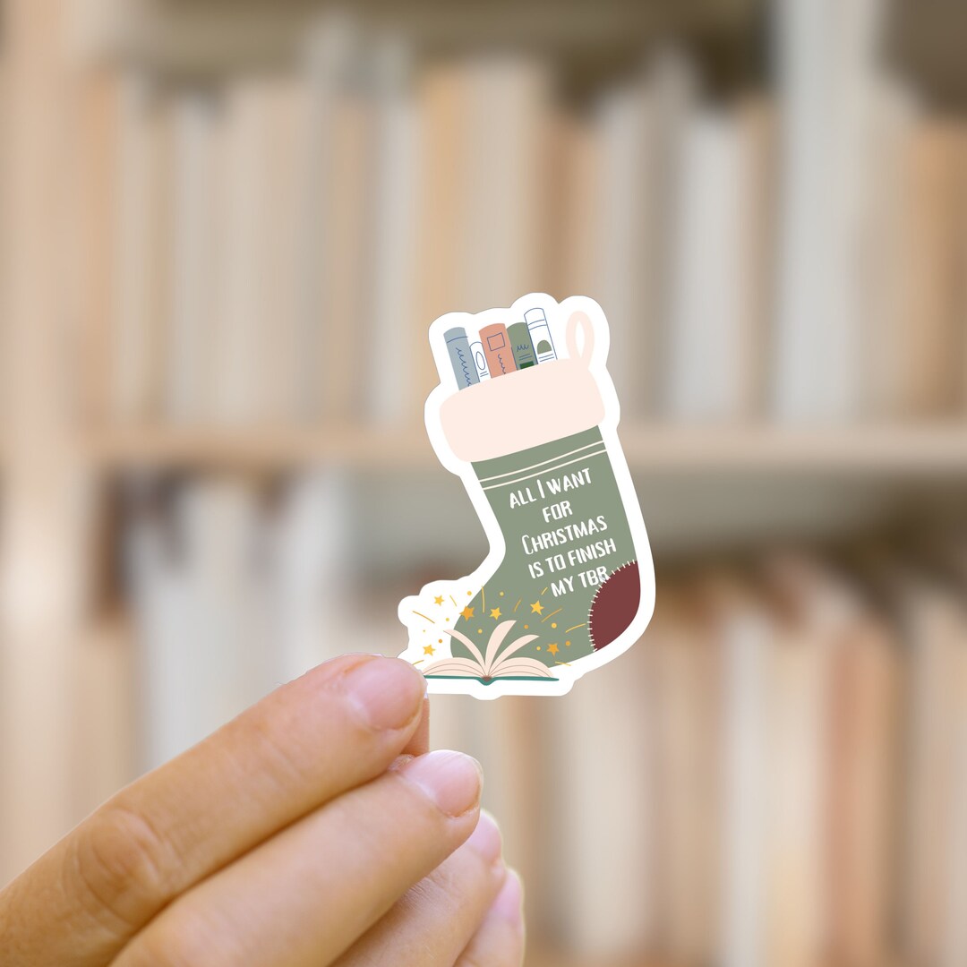 TBR Stocking Vinyl Sticker | Christmas Reading Holiday - Etsy