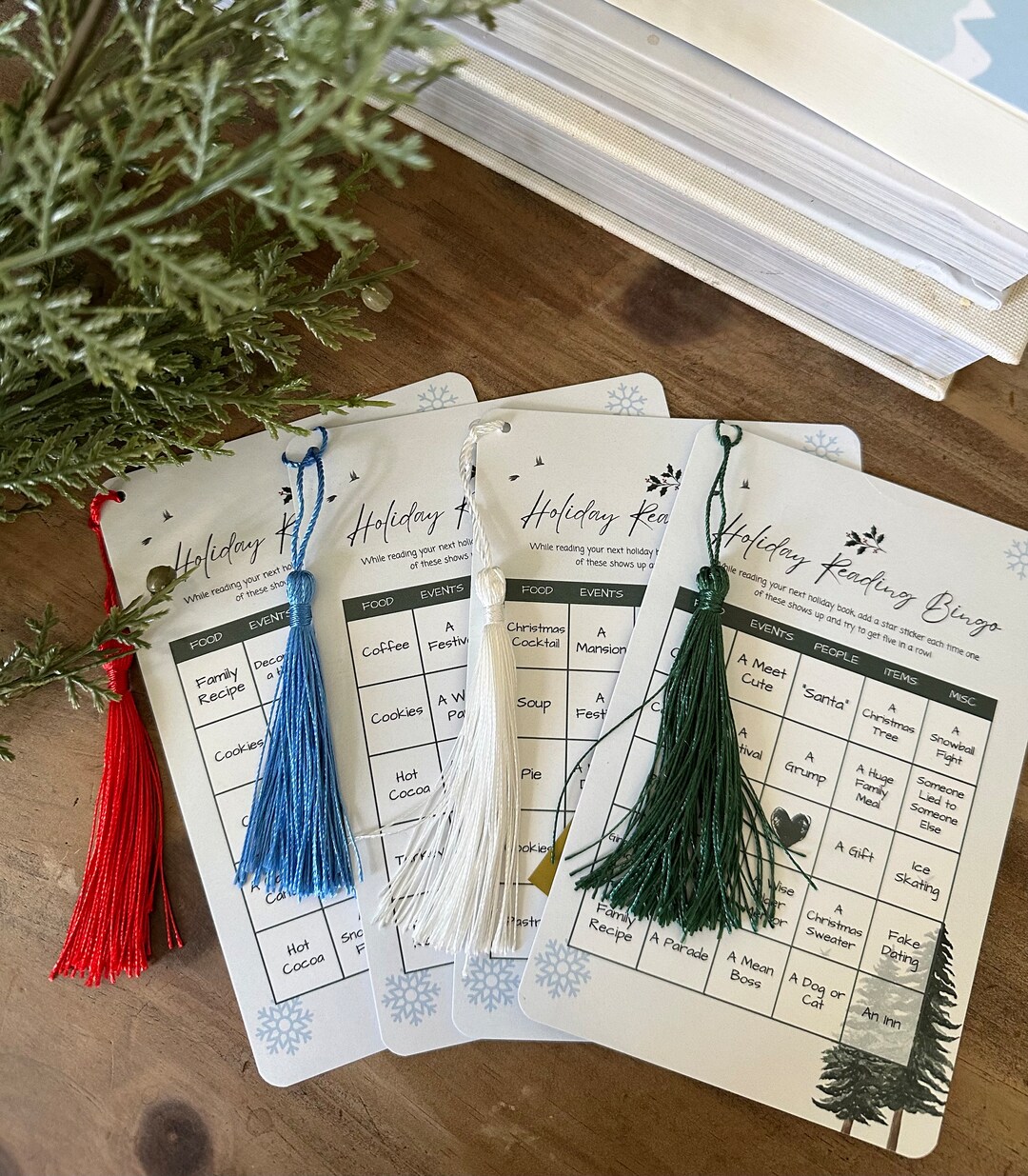Christmas Reading Bingo Bookmark Set | Holiday Movie Bingo | Reader ...