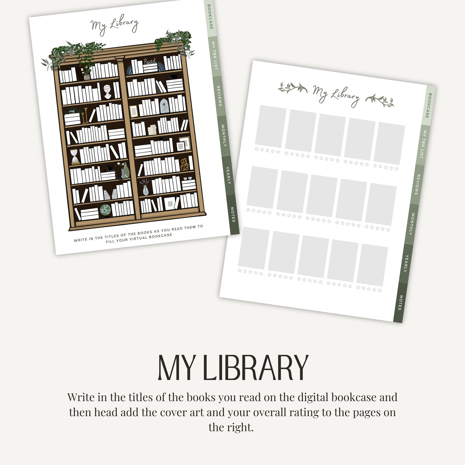 Digital Reading Journal: Book Review & Library Tracker (PDF) - Etsy