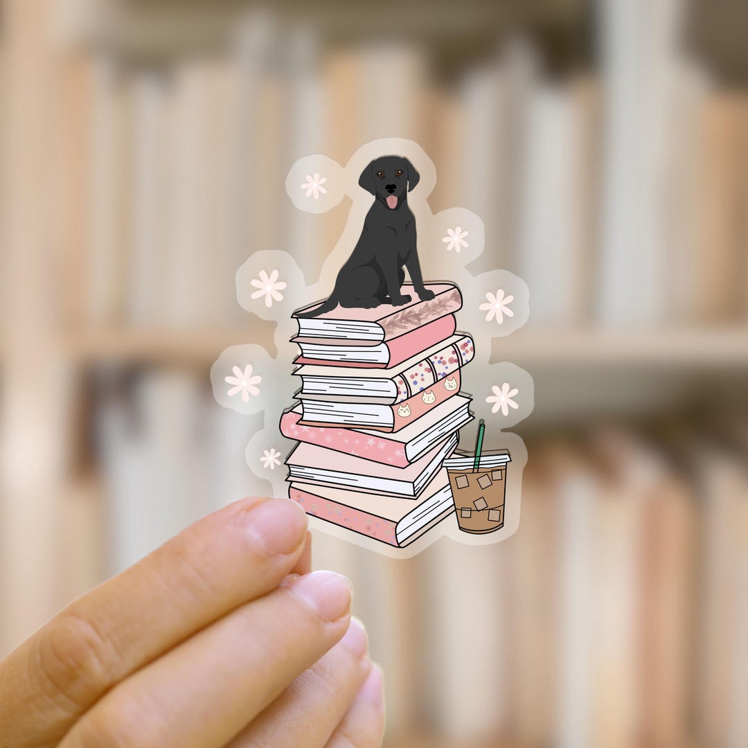 Black Lab Book Sticker: Glossy Vinyl Reader Gift - Etsy