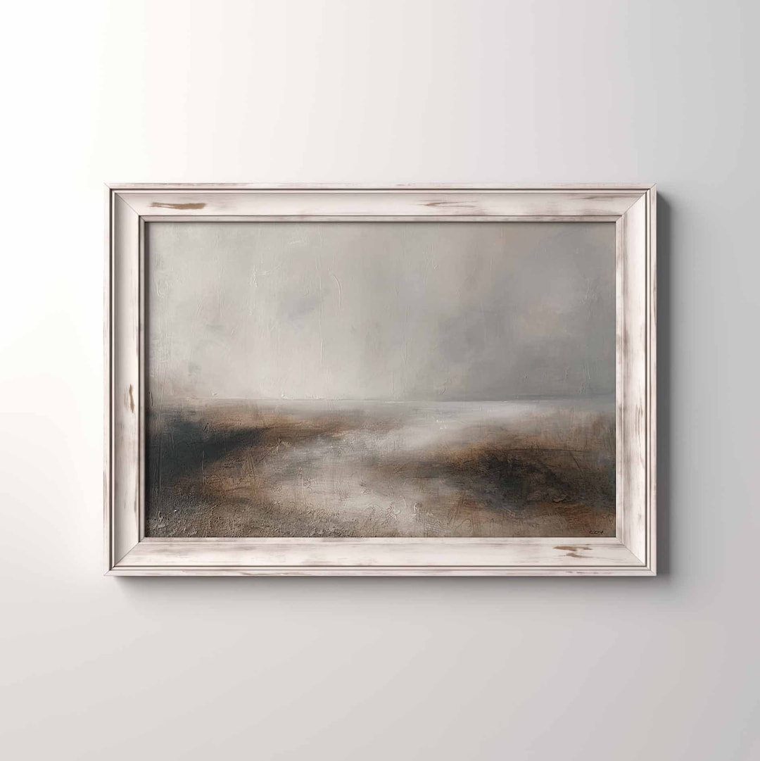 Misty Dreamscape Horizon Line Art Light and Dark Art Abstract Wall Art ...