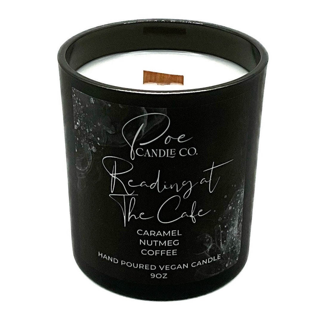 Reading at the Cafe Candle Book Lover Candle Literary Candle Bookish ...