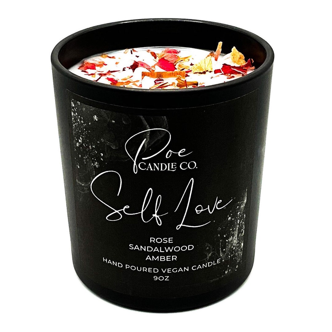 Self Love Intention Candle Crystal Infused Manifestation Candle Energy ...