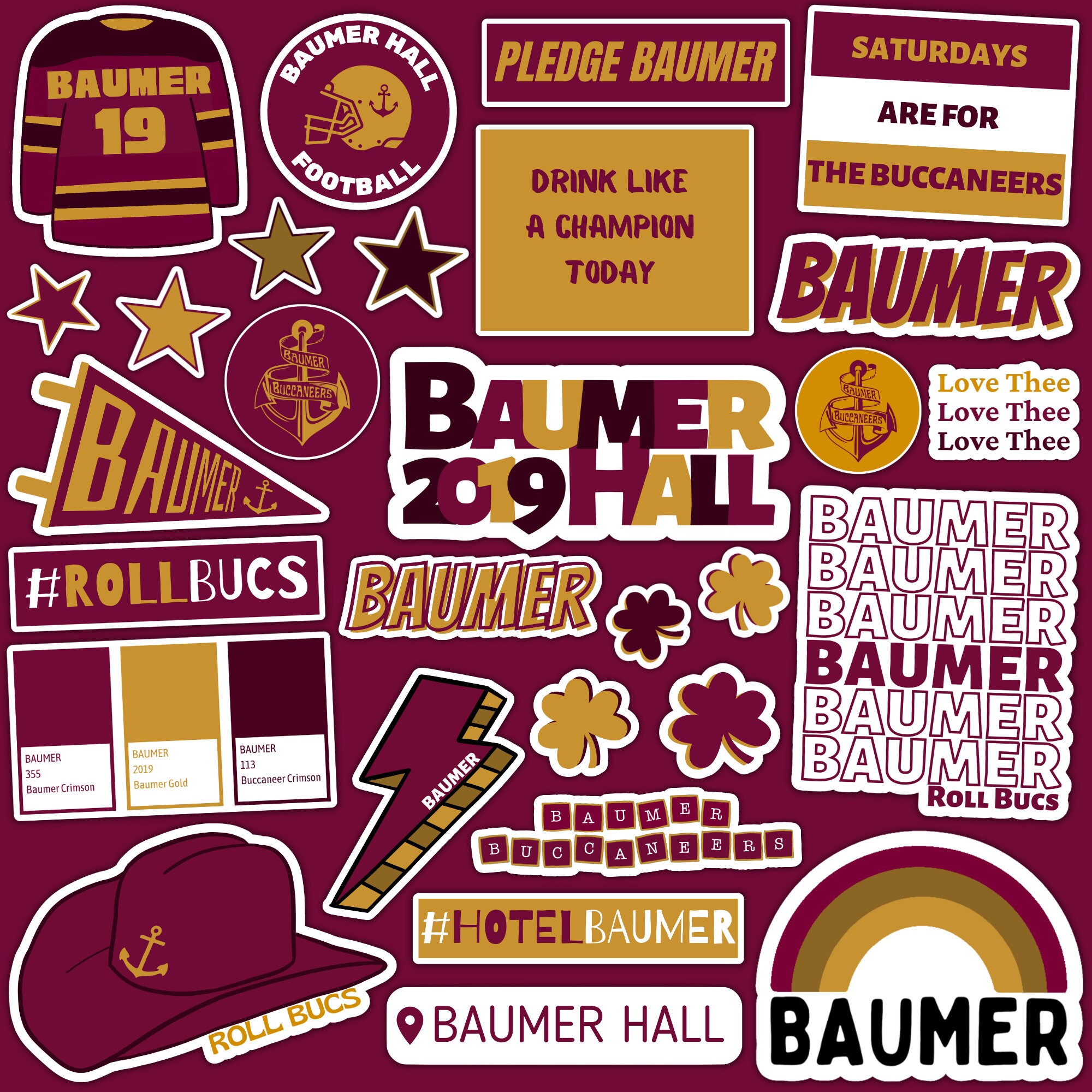 Baumer Hall Notre Dame Stickers - Etsy